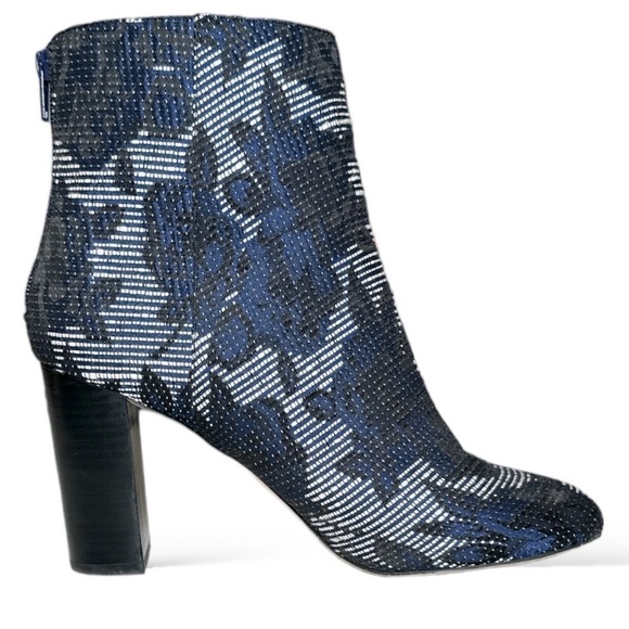 Sole Society | Shoes | Sole Society Embroidered Blue Floral Booties ...